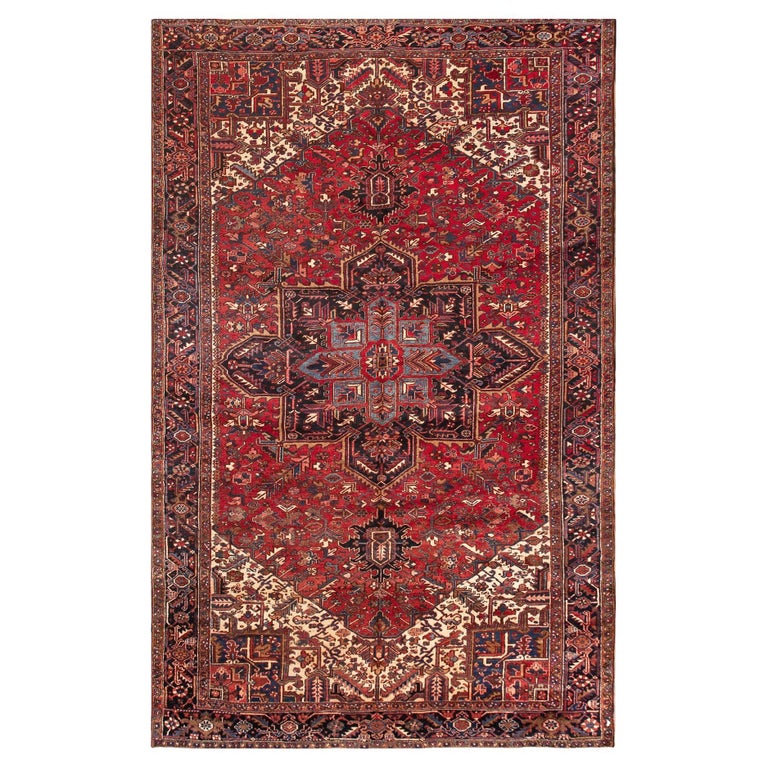 Antique Heriz Serapi Geometric Antique Persian Heriz For Sale at 1stDibs