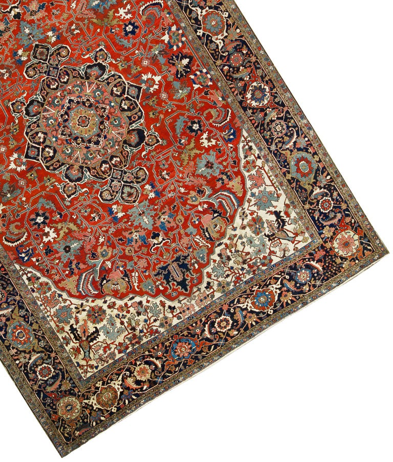 Antique Heriz Serapi Rug Carpet, circa 1890 For Sale at 1stDibs