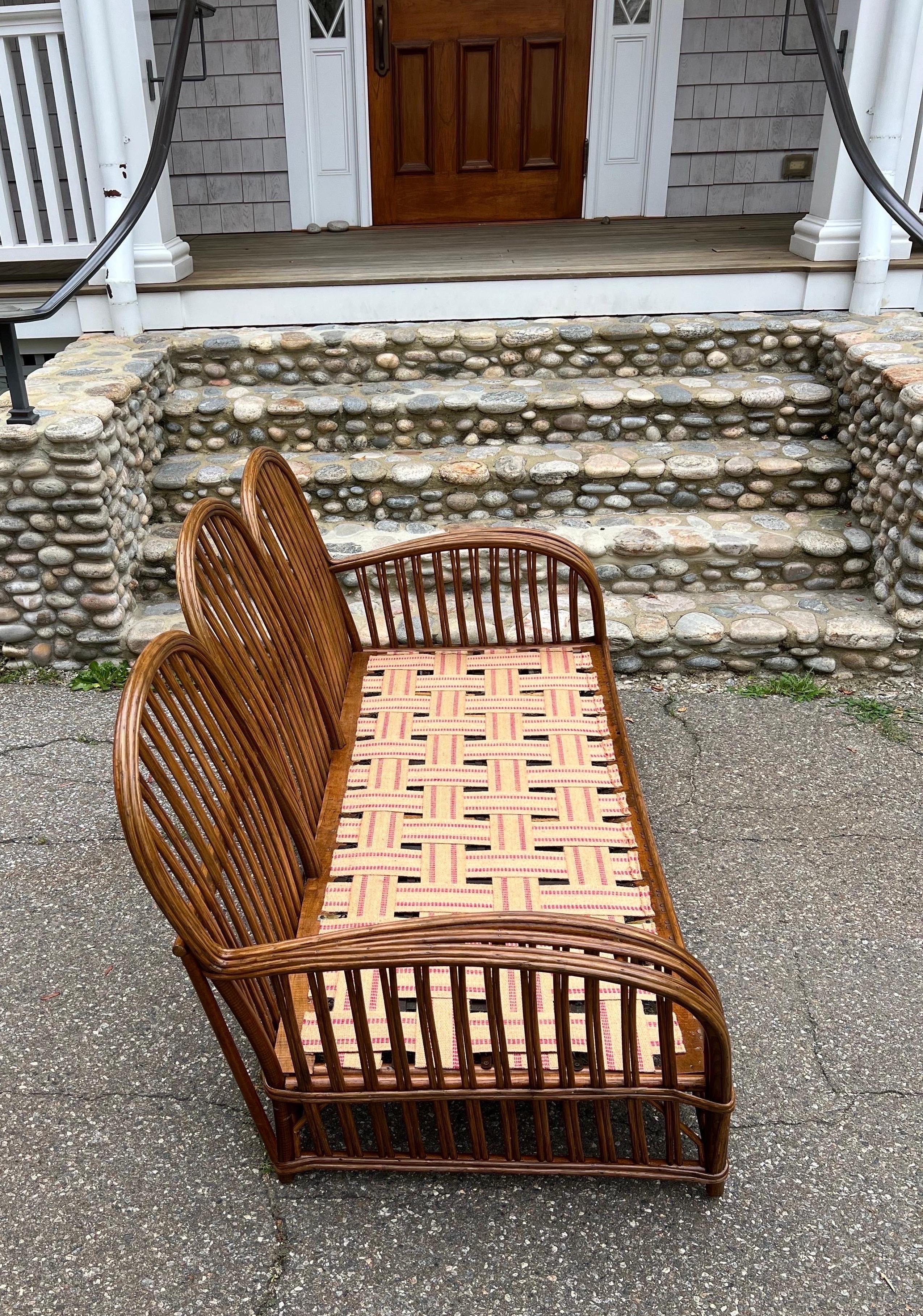 Antique Heywood Wakefield Stick Rattan Patio Set For Sale at 1stDibs