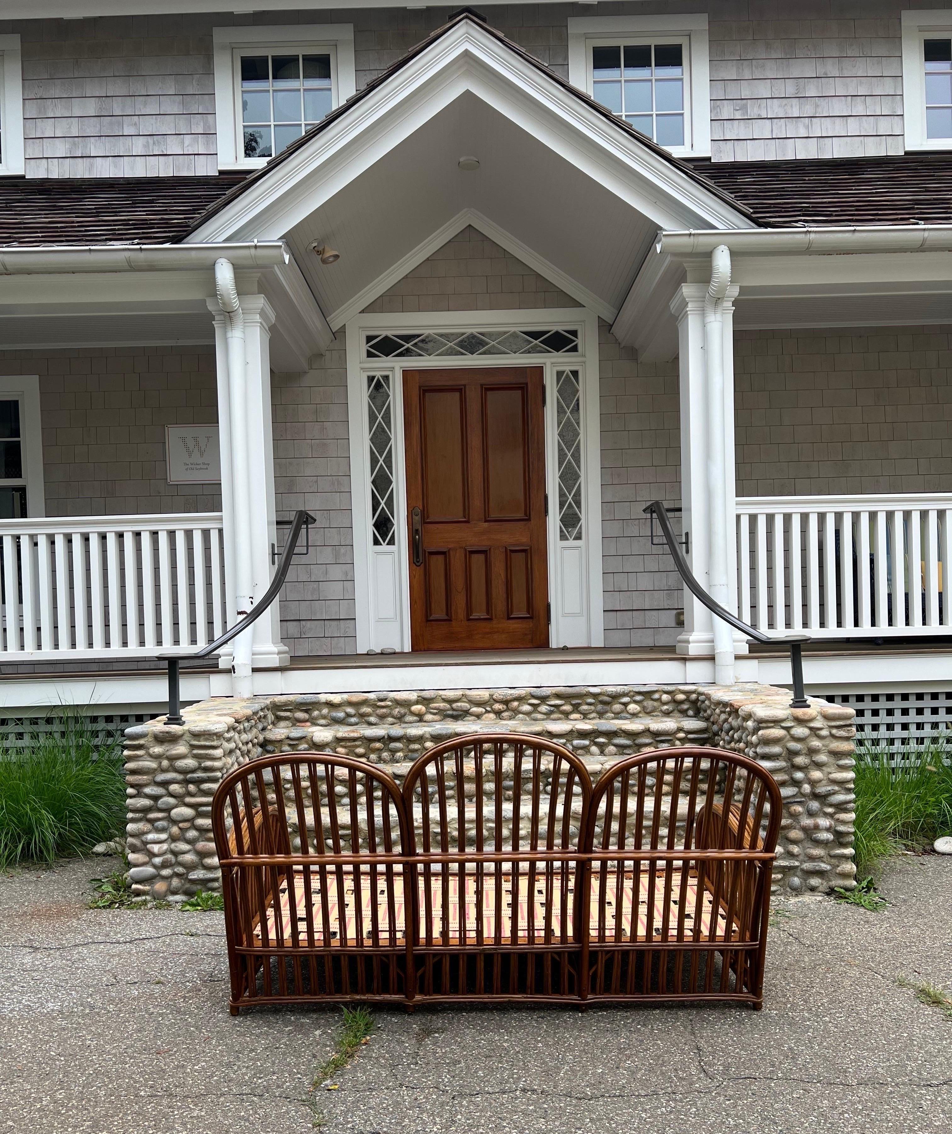 Antique Heywood Wakefield Stick Rattan Patio Set For Sale at 1stDibs