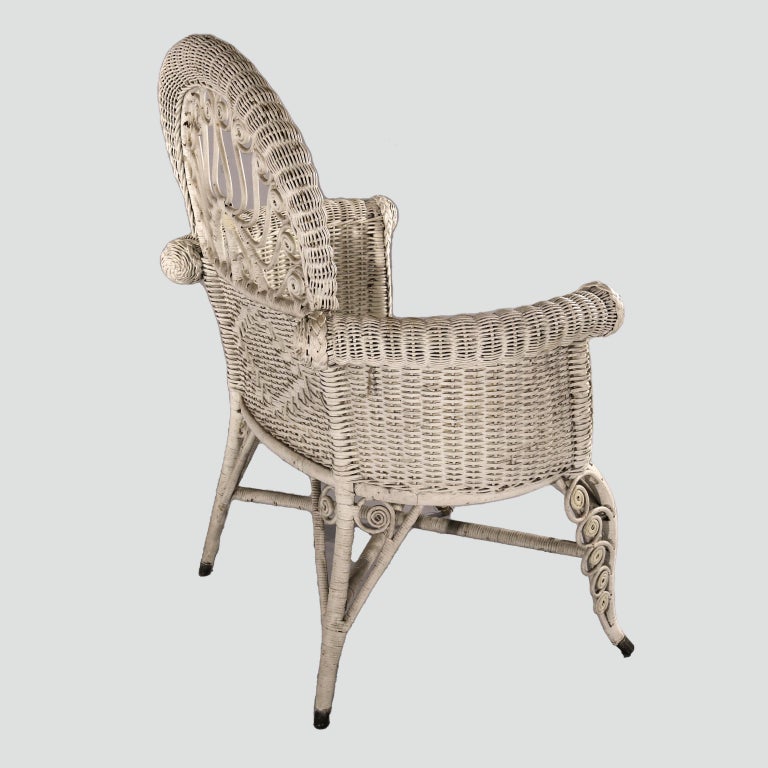 Antique Heywood Wakefield Victorian Wicker Chair, circa 1890 For Sale ...