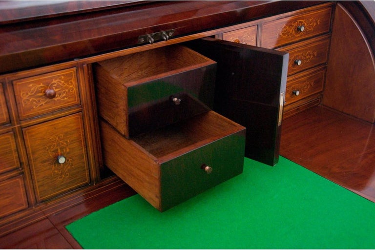 Antique High Gloss Secretary Desk, Scandinavia, circa 1950s, Restored ...