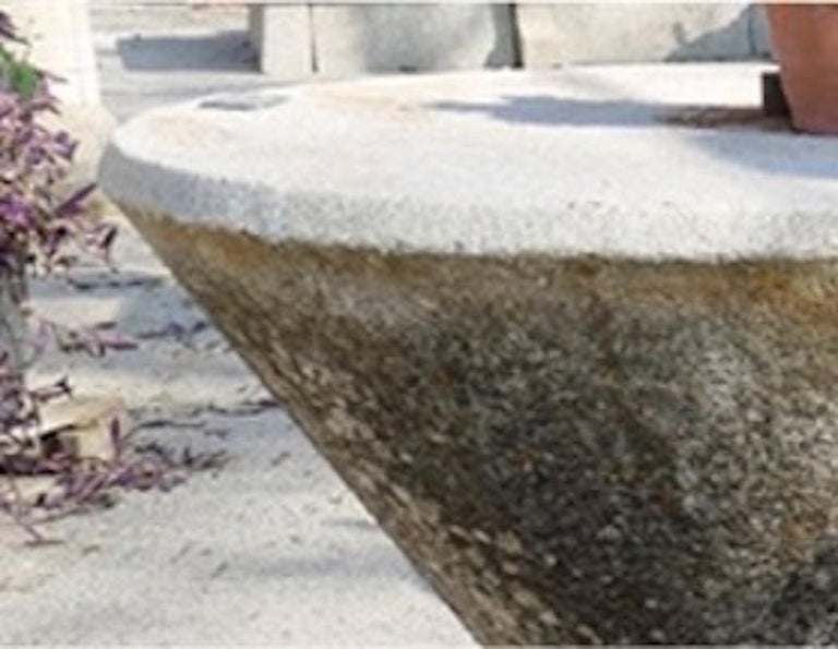 Antique High Rough Round Granite Table, GE-1629 For Sale at 1stDibs