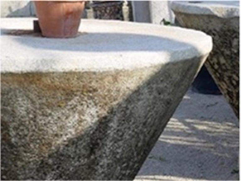 Antique High Rough Round Granite Table, GE-1629 For Sale at 1stDibs