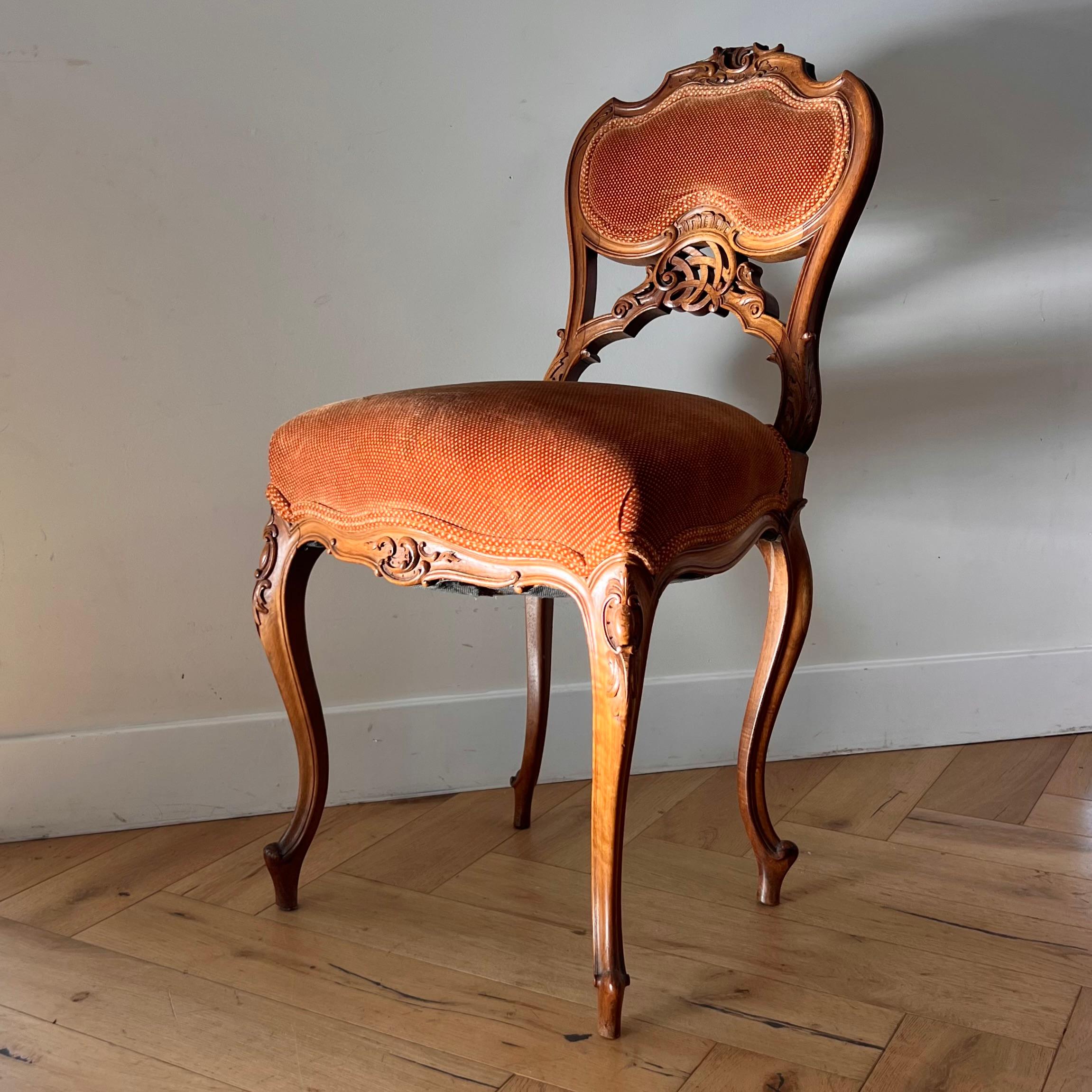 Antique highly-carved Victorian side chair, late 19th century For Sale ...