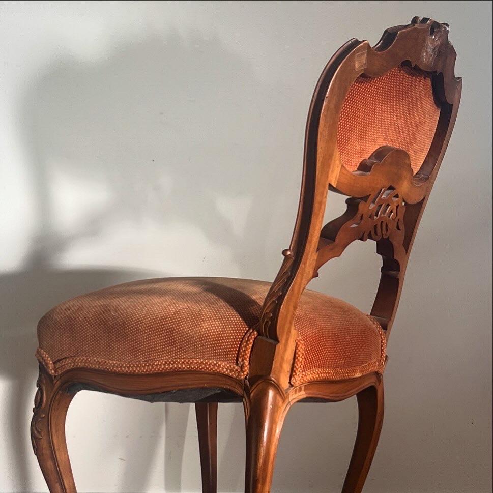 Antique highly-carved Victorian side chair, late 19th century For Sale ...