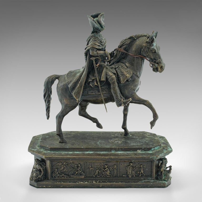 Antique Historic Desk Statue, Continental Bronze, Frederick the Great ...