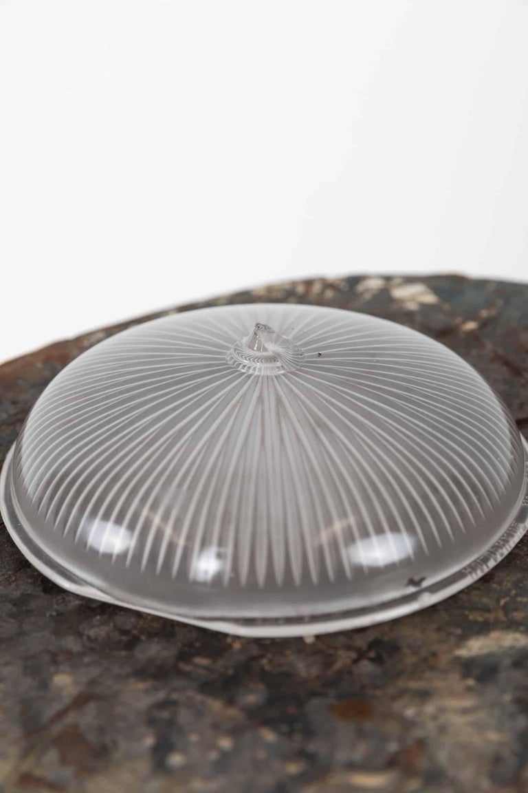 Antique Holophane 'Reflector-Refractor' Prismatic Glass Pendant Light ...