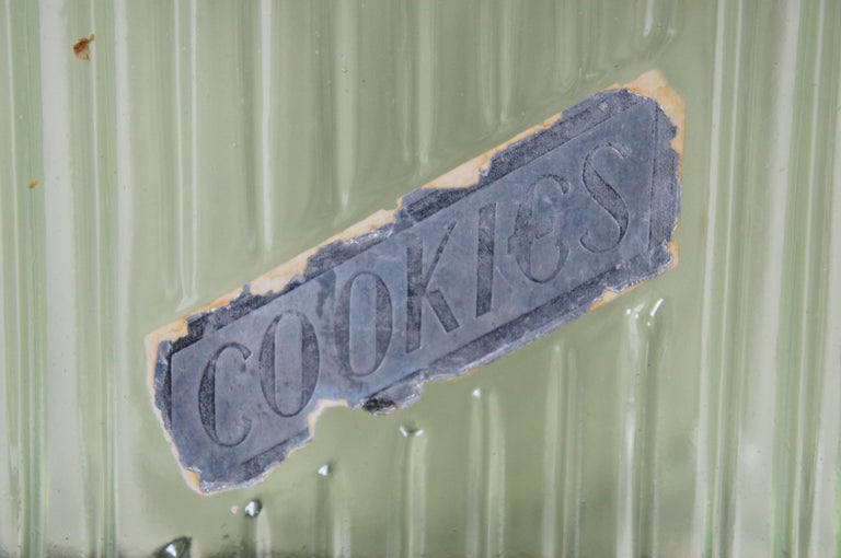 Antique Hoosier Uranium Glass Cookie Biscuit Jar Canister Vaseline ...