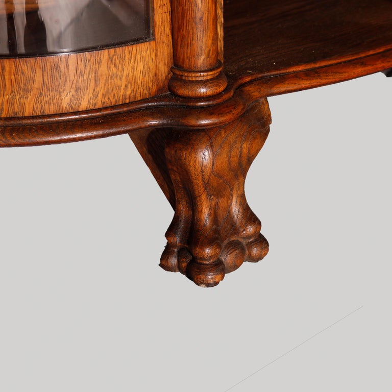 Antique Horner Carved Oak and Leaded Glass China Cabinet Circa 1900 at ...