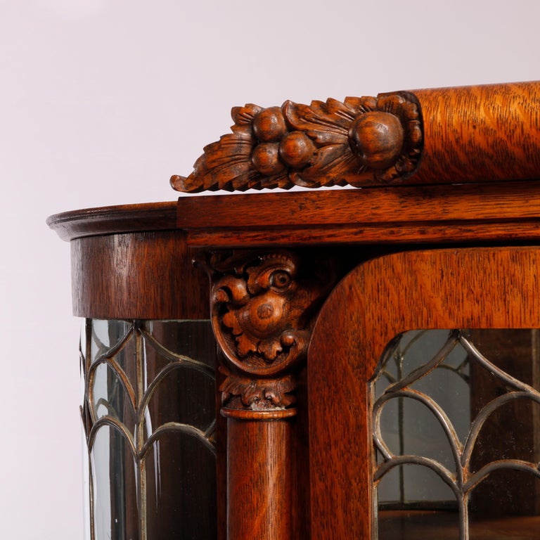 Antique Horner Carved Oak and Leaded Glass China Cabinet Circa 1900 at ...
