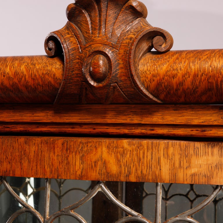 Antique Horner Carved Oak and Leaded Glass China Cabinet Circa 1900 at ...