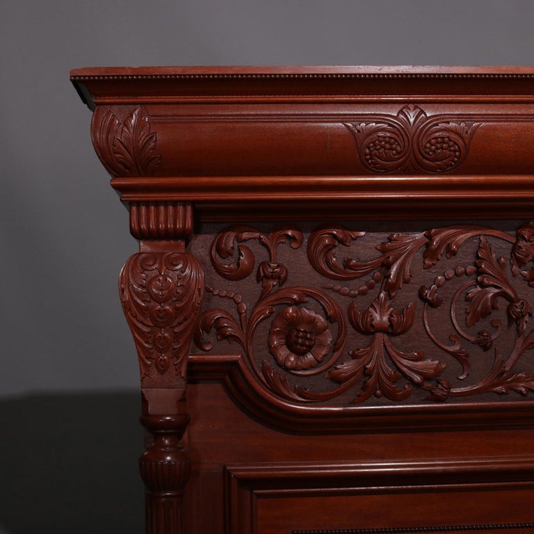 Antique Horner School Carved Mahogany Full/Double Bed Frame, circa 1900 ...