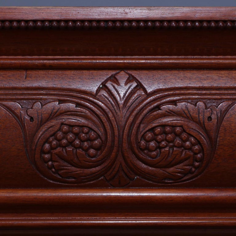 Antique Horner School Carved Mahogany Full/Double Bed Frame, circa 1900 ...