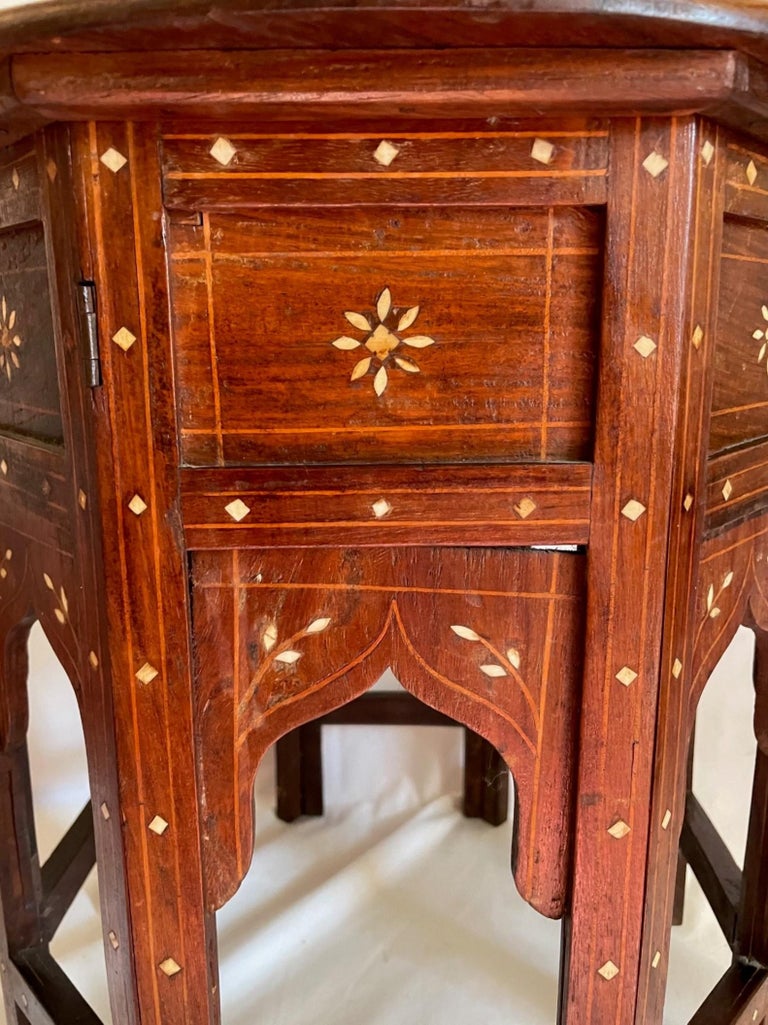 Antique Hoshiarpur Inlaid Octagonal Folding Side Table, circa 1890 For ...