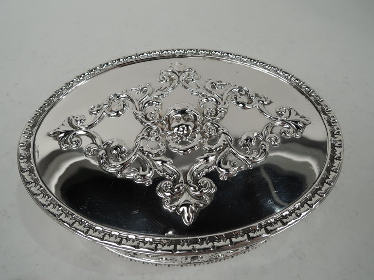 Antique Howard Edwardian Classical Sterling Silver Trinket Box For Sale ...