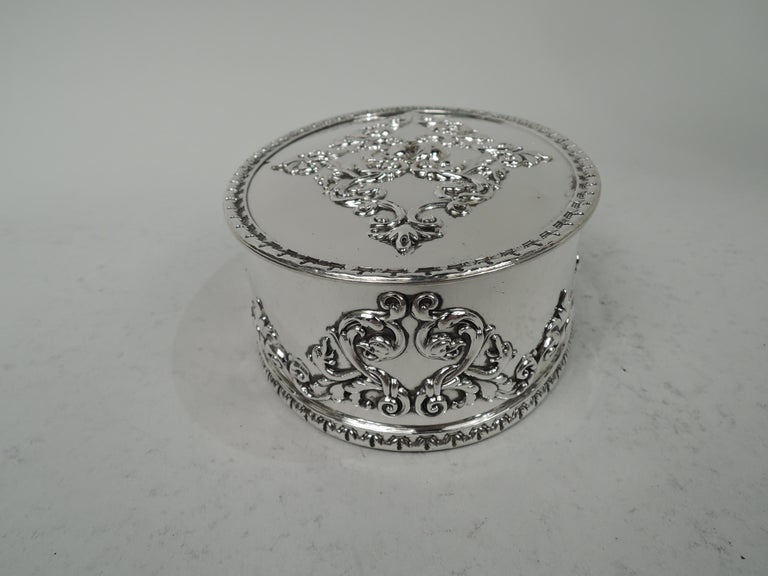 Antique Howard Edwardian Classical Sterling Silver Trinket Box For Sale ...