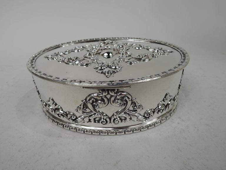 Antique Howard Edwardian Classical Sterling Silver Trinket Box For Sale ...