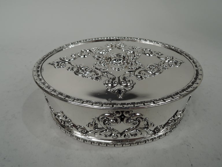 Antique Howard Edwardian Classical Sterling Silver Trinket Box For Sale ...