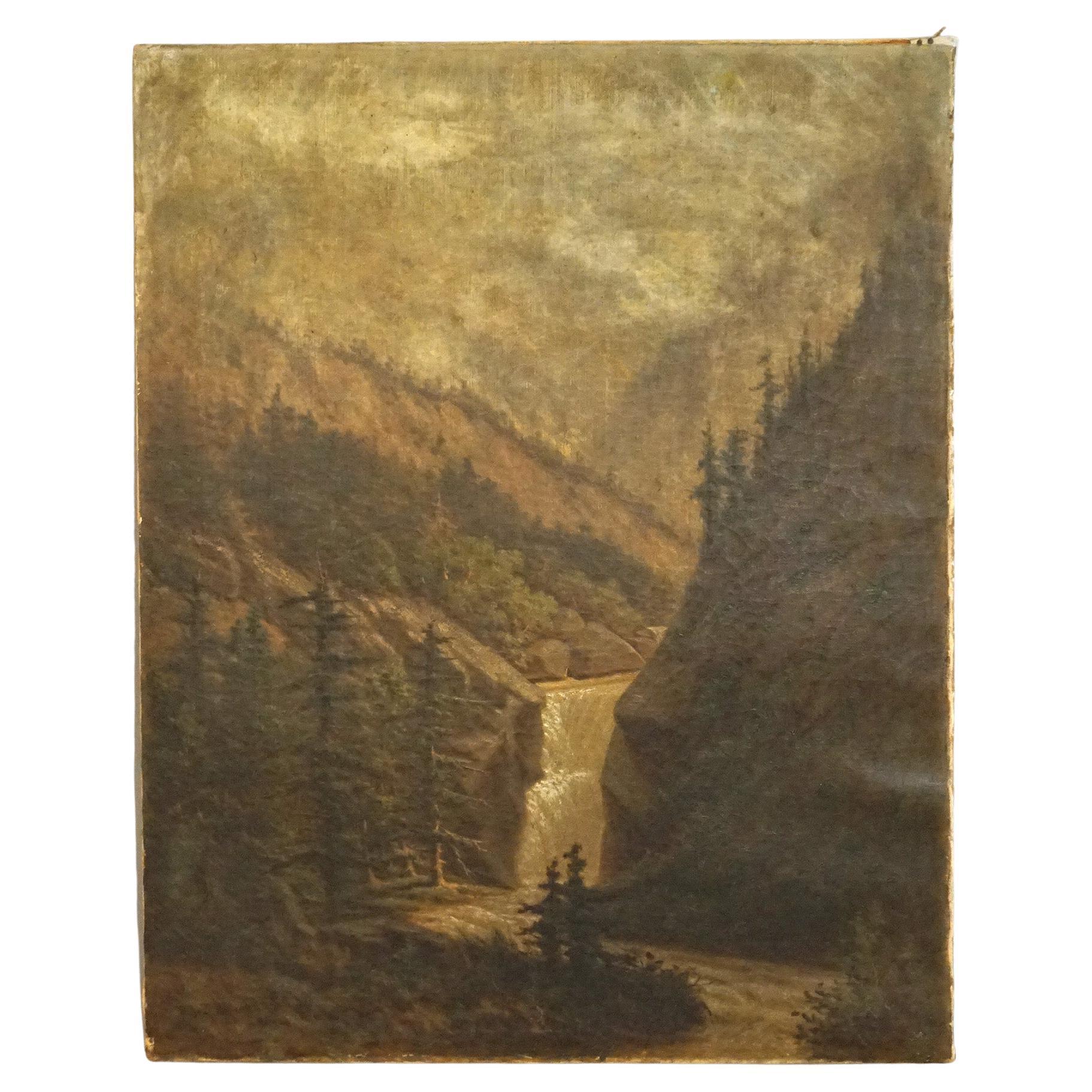 English Framed Oil Painting of a River Landscape by L. Richards For ...
