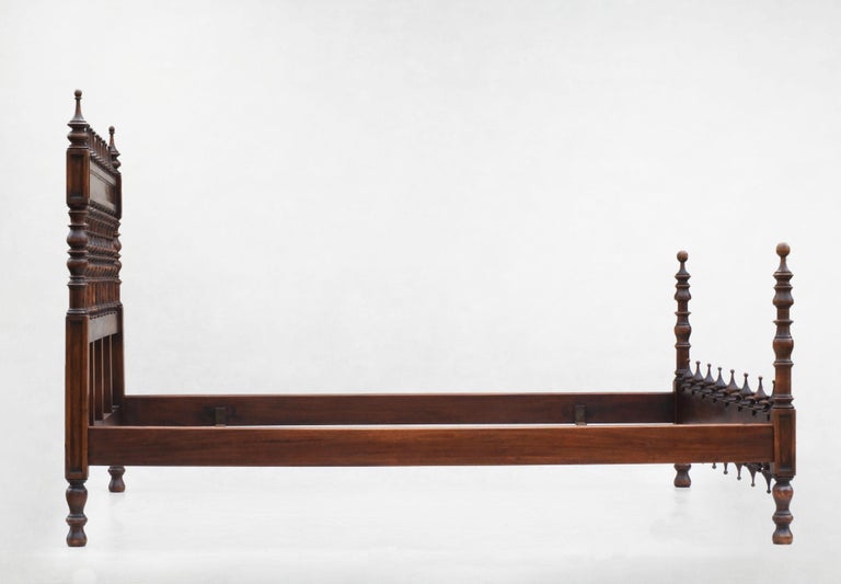 Antique Iberian Four Poster Spindle Wood Bed, C1900 FREE SHIPPING at ...