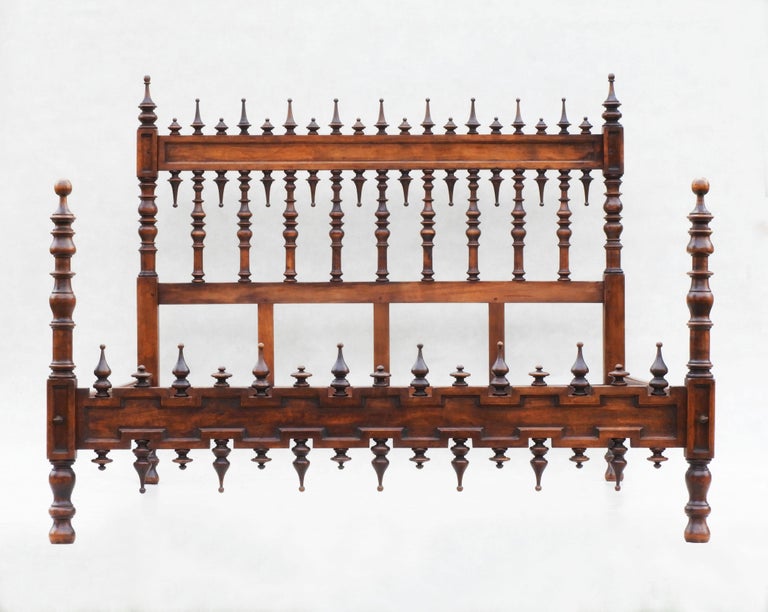 Antique Iberian Four Poster Spindle Wood Bed, C1900 FREE SHIPPING at ...