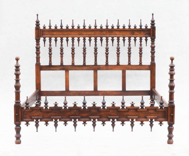 Antique Iberian Four Poster Spindle Wood Bed, C1900 FREE SHIPPING at ...