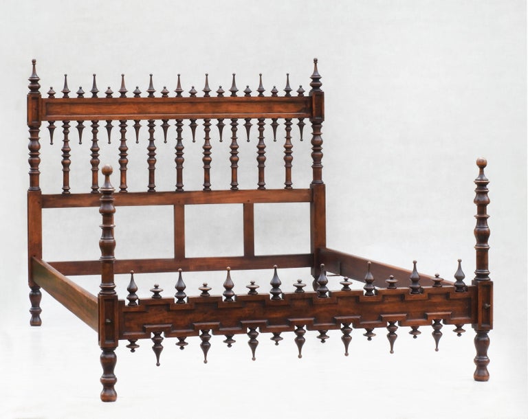Antique Iberian Four Poster Spindle Wood Bed, C1900 FREE SHIPPING at ...