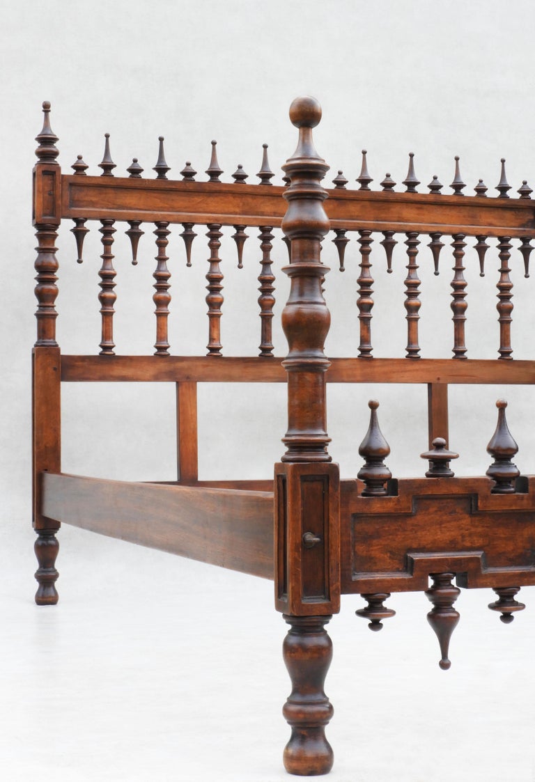 Antique Iberian Four Poster Spindle Wood Bed, C1900 FREE SHIPPING at ...