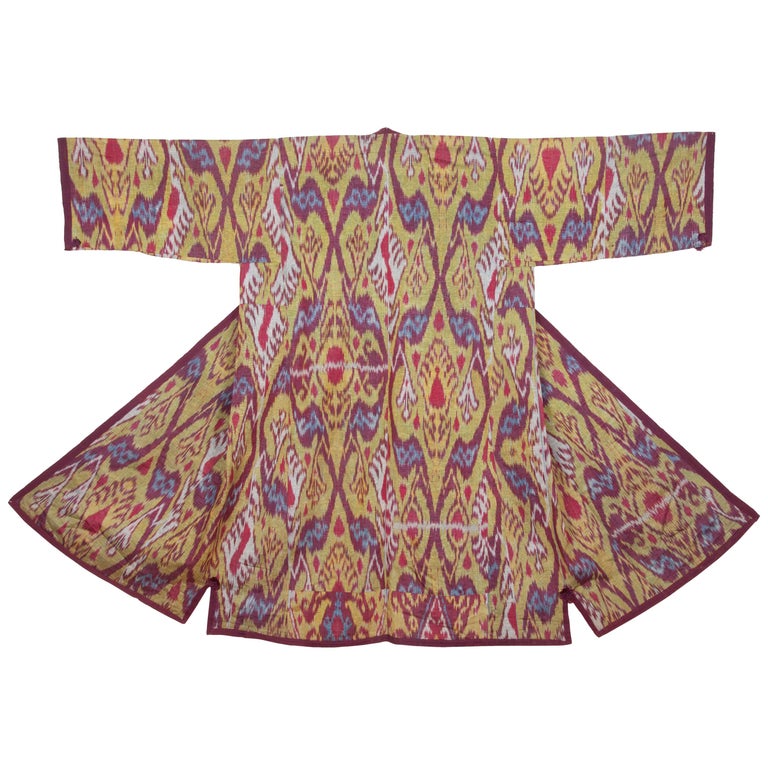 Antique Ikat Chapan, Tajikistan, 19th Century at 1stDibs | chapans