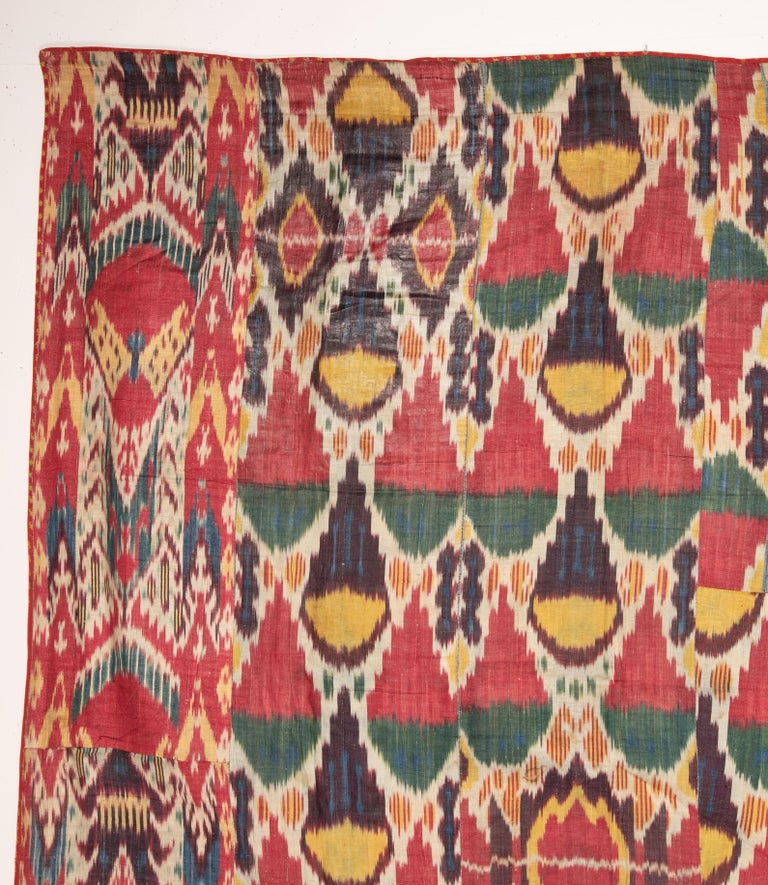 Antique Ikat Quilt from Uzbekistan, 1850s For Sale at 1stDibs