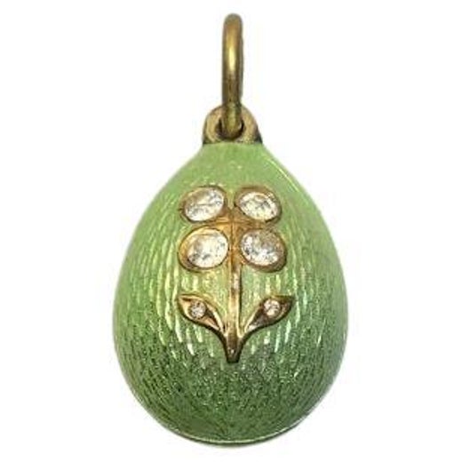 Fabergé Imperial Russian Nephrite Duckling with Garnet Eyes and Silver ...