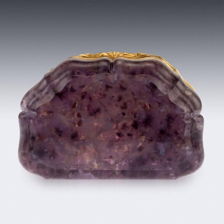 Antique Imperial Russian 14-Karat Gold, Enamel and Amethyst Snuff Box ...