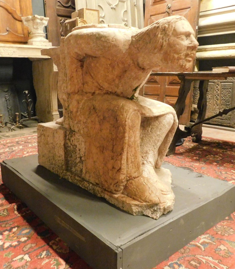 Antique Important Sculpture of Gobbo, Telamon in Red Marble, 14th ...