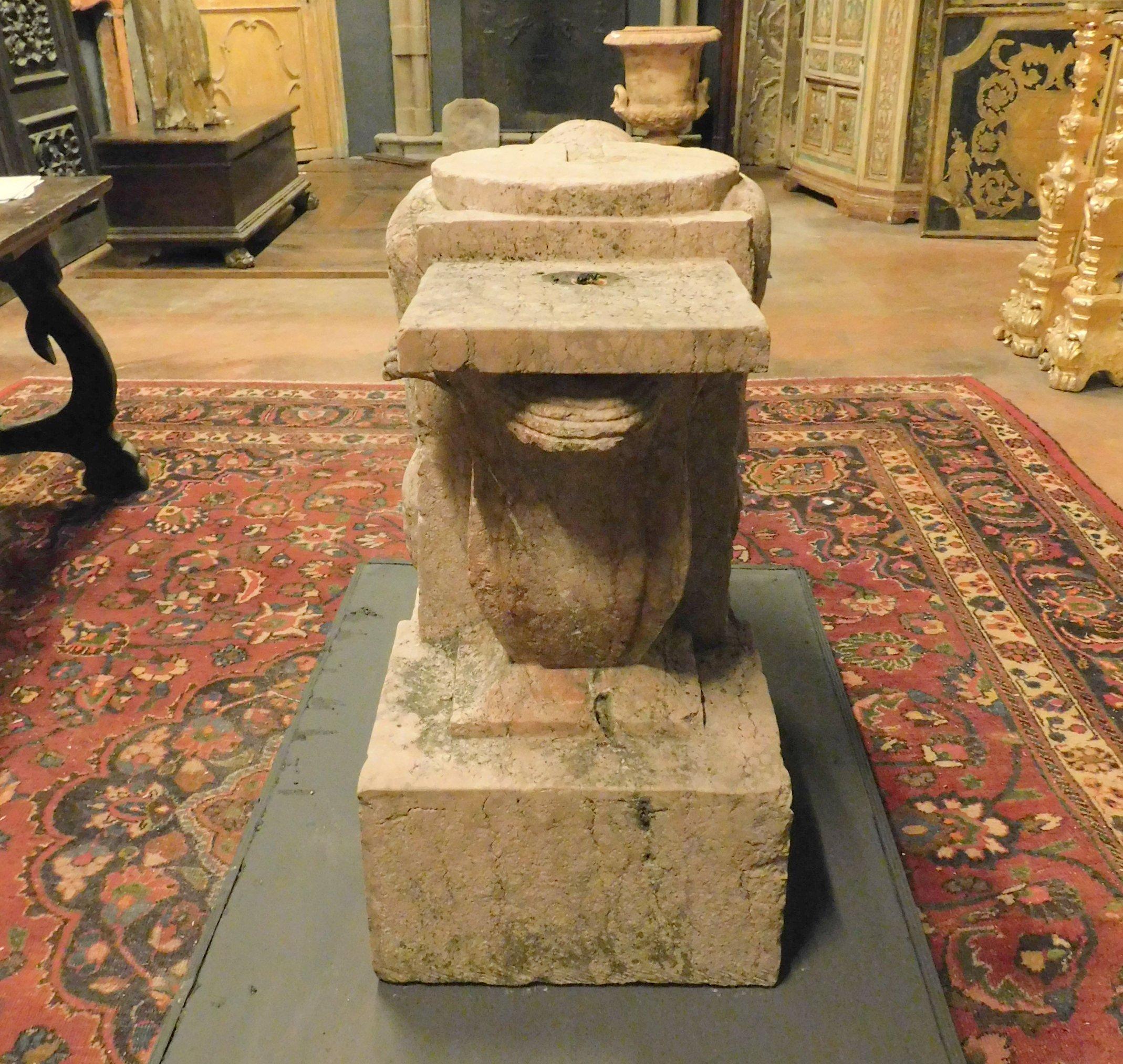 Antique Important Sculpture of Gobbo, Telamon in Red Marble, 14th ...