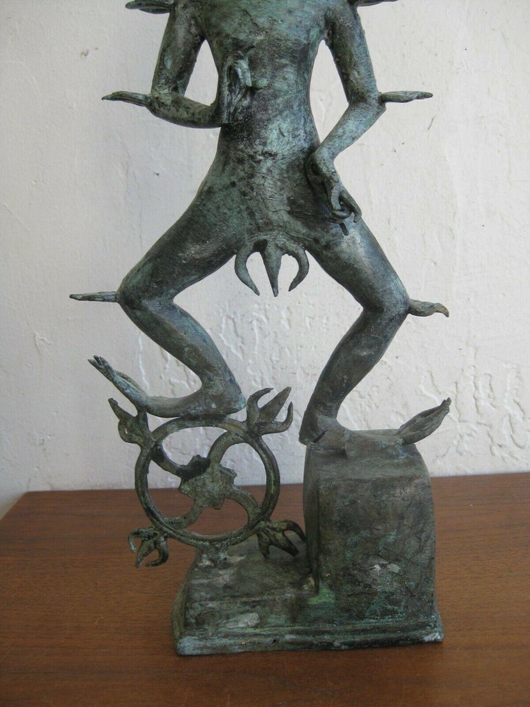 Antique India Hindu Lord Shiva Rudra "Dancing Fire God" Bronze Statue ...