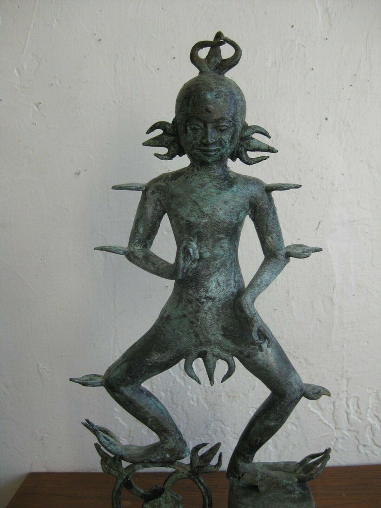 Antique India Hindu Lord Shiva Rudra "Dancing Fire God" Bronze Statue ...