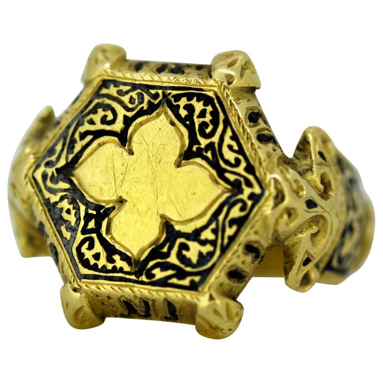 Antique Indian 18 Karat Yellow Gold Men's Ring, India, circa 19th ...