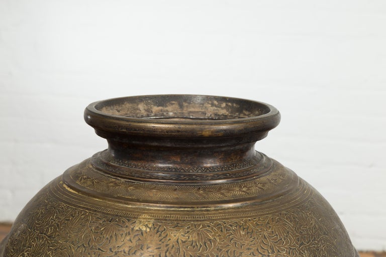 Antique Indian 19th Century Brass Water Vessels with Foliage Décor ...