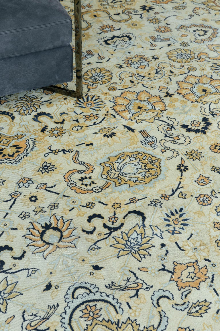 Antique Indian Agra Rug All-Over Design For Sale at 1stDibs