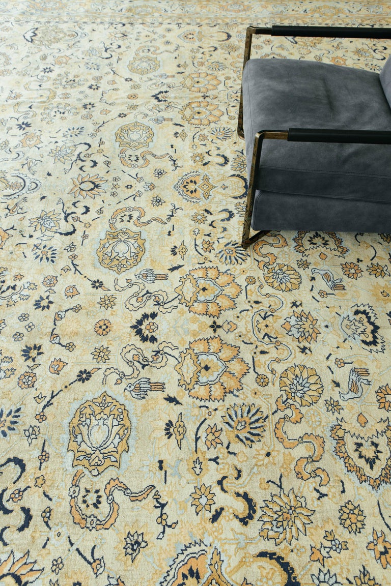 Antique Indian Agra Rug All-Over Design For Sale at 1stDibs