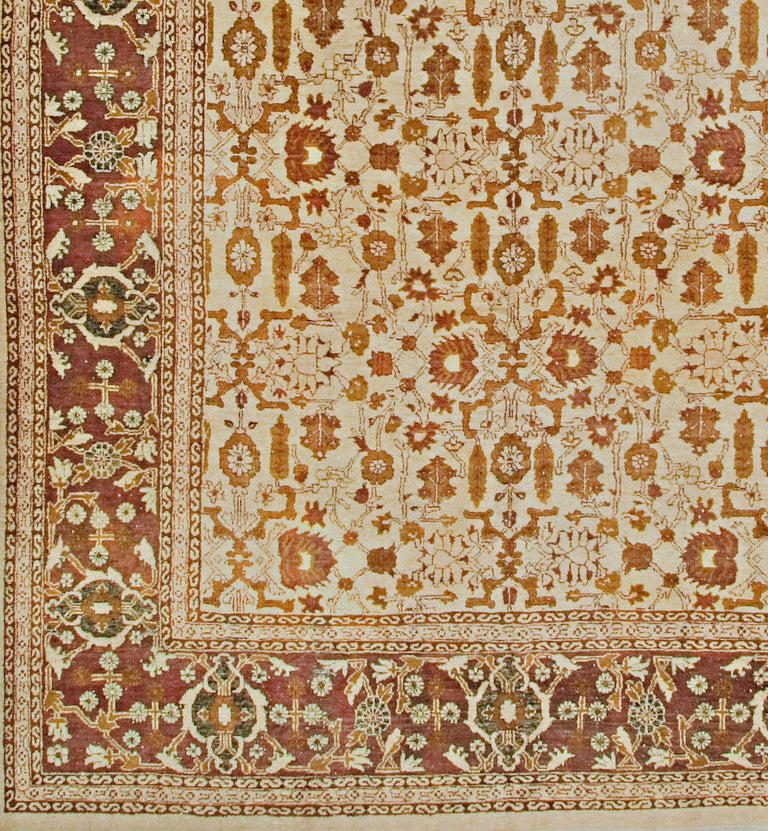Antique Indian Agra Rug, circa 1900 9' x 12'2 For Sale at 1stDibs