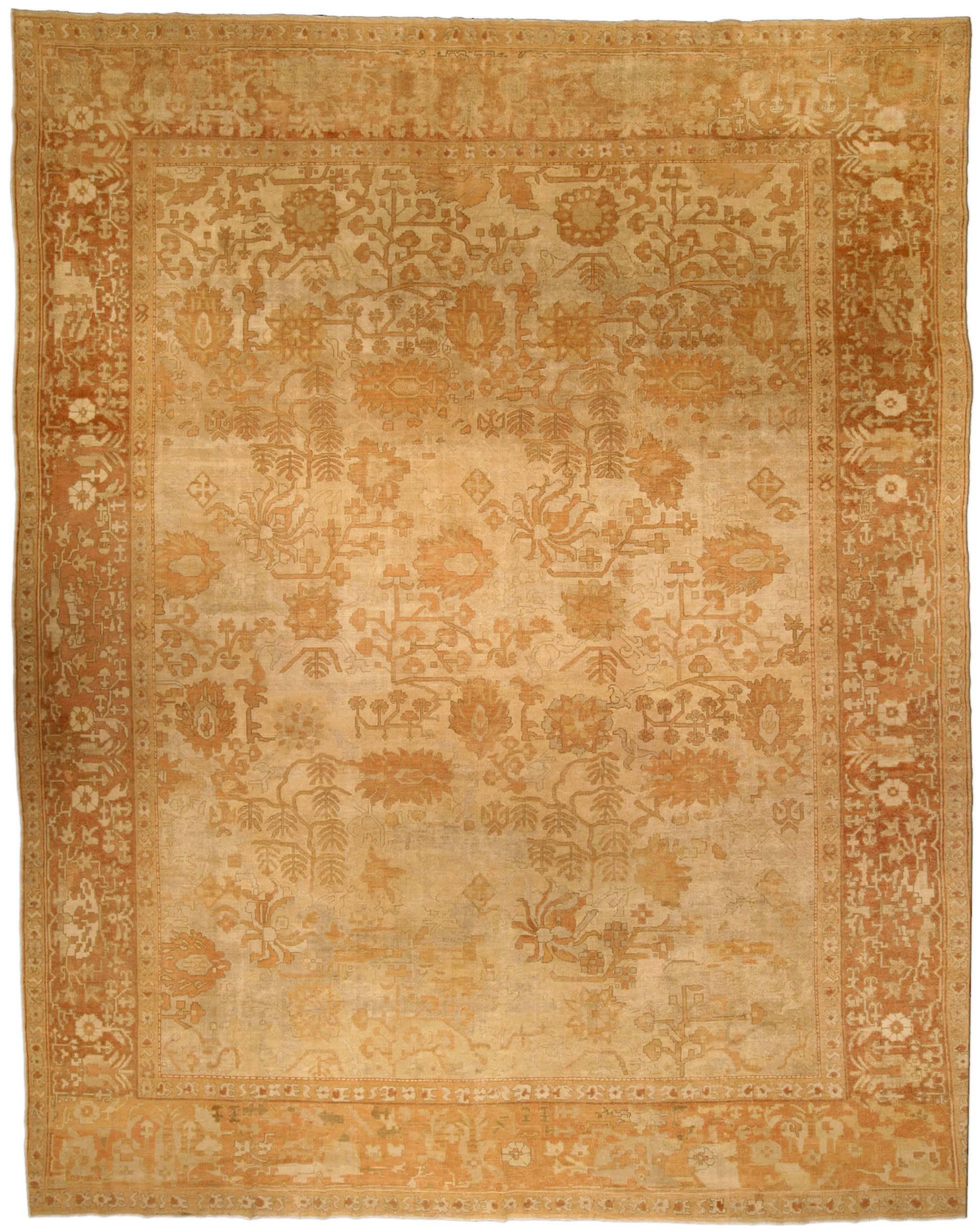 Antique Indian Botanic Handmade Wool Rug For Sale at 1stDibs