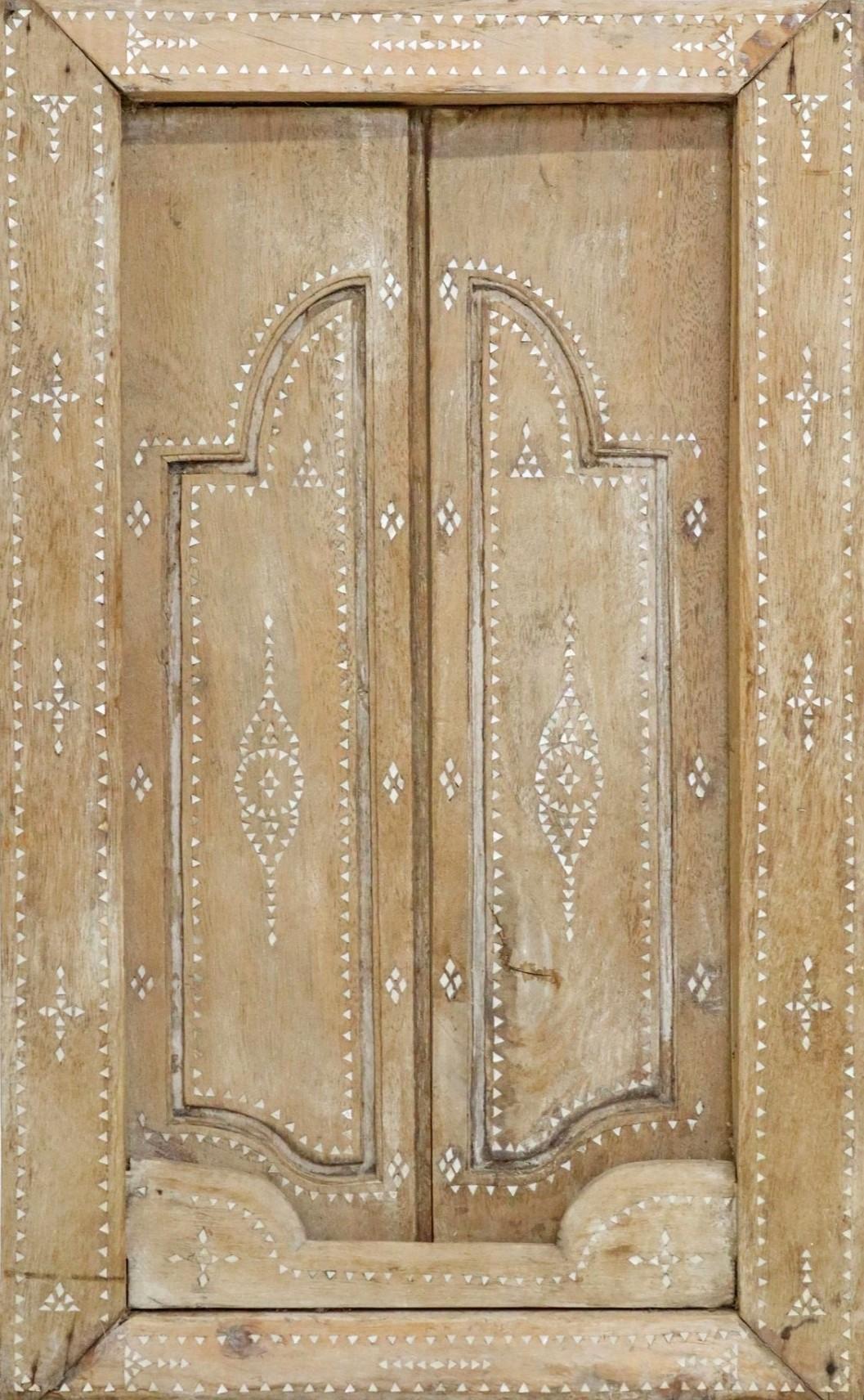 Antique Indian Architectural M-o-p Inlaid Teak Window For Sale at 1stDibs