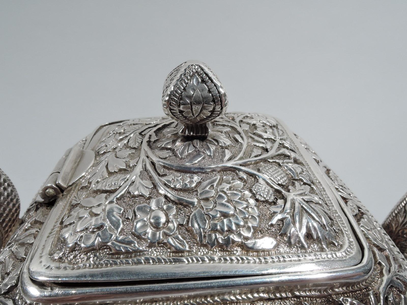 Antique Indian Colonial Kutch Silver Teapot For Sale at 1stDibs