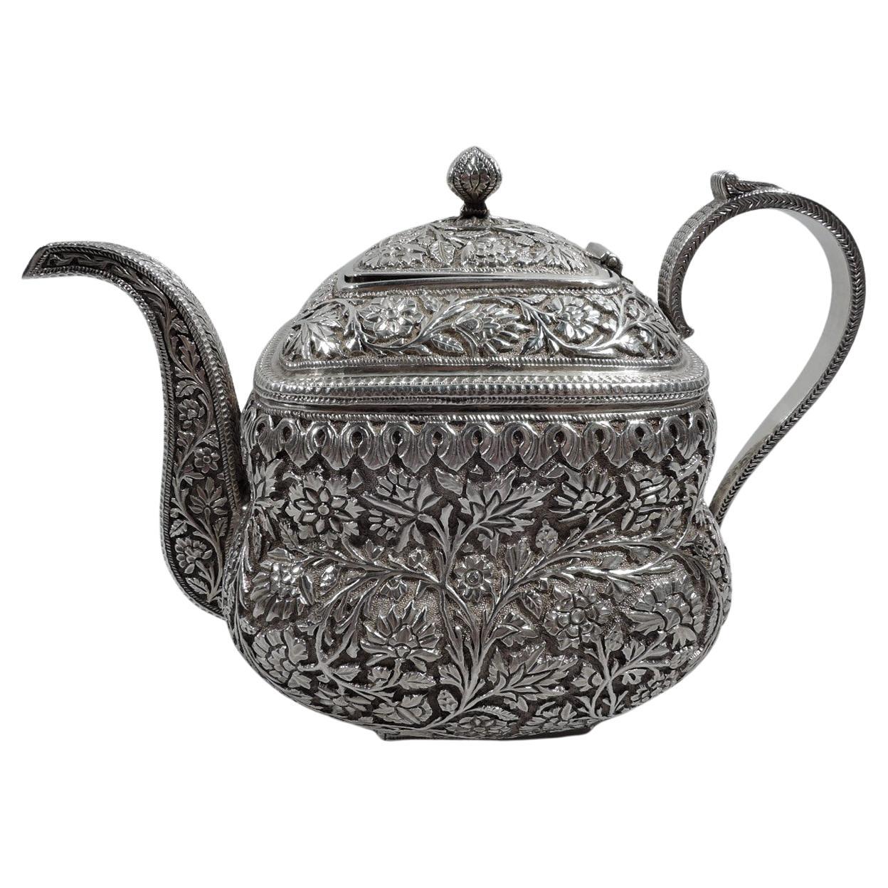 Tibetan Repousse Silver Dragon Teapot at 1stDibs
