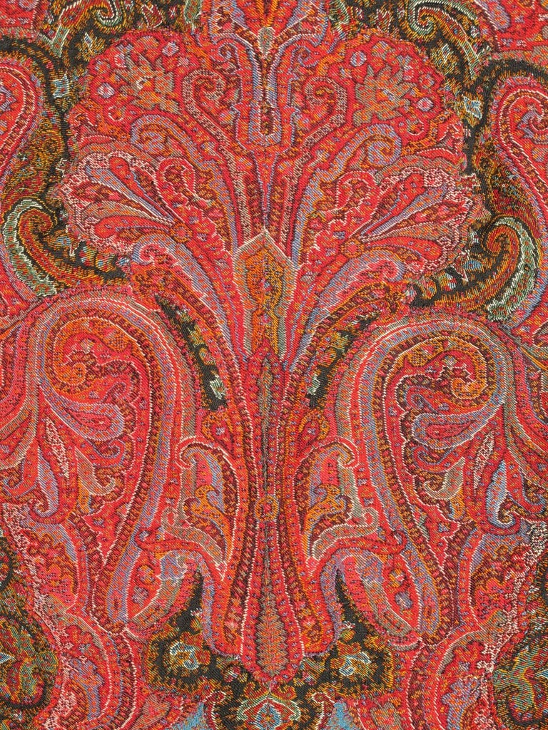 Antique Indian Handmade Paisley Textile Shawl with Brilliant Colors For ...