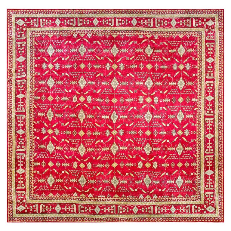 Antique Indian Rug 16'. 0" x. 16' 0" For Sale at 1stDibs