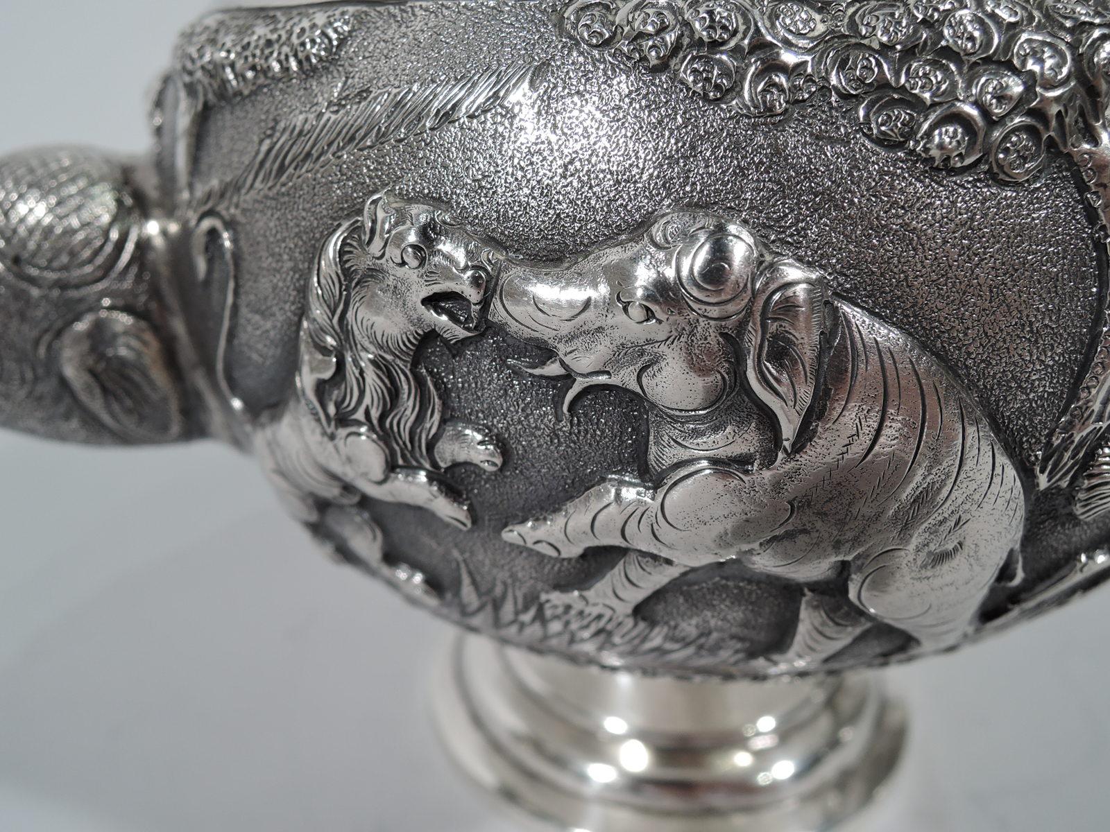 Antique Indian Silver Beast and Man Tea Set For Sale at 1stDibs