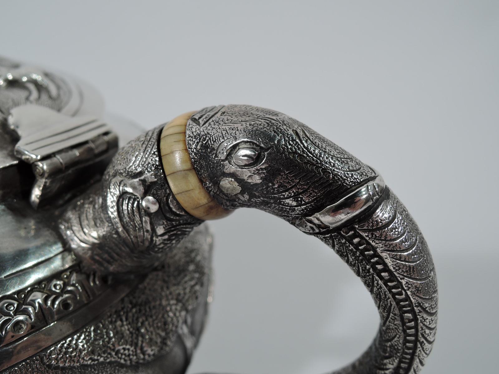 Antique Indian Silver Beast and Man Tea Set For Sale at 1stDibs